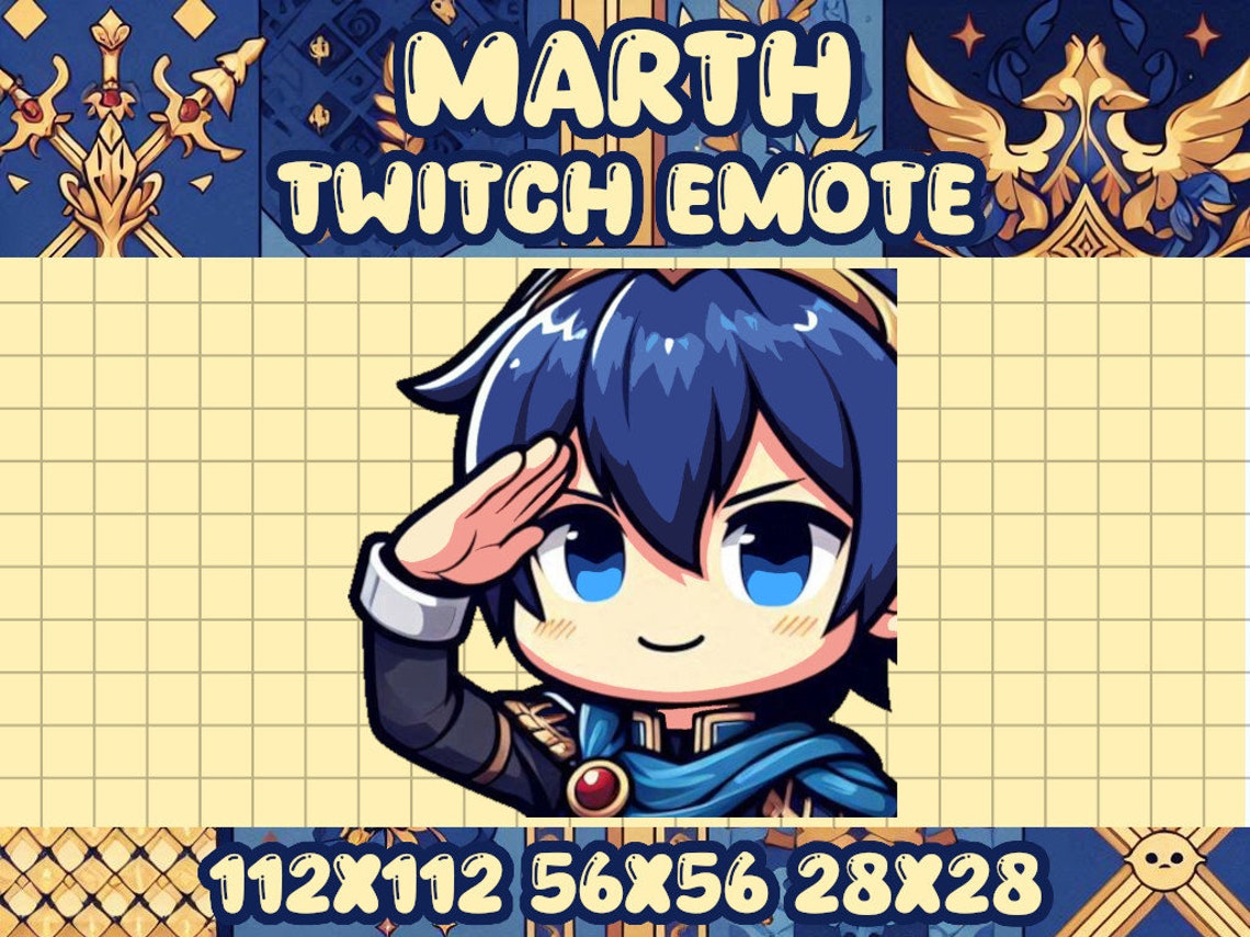 Marth Salute Emote Icon for Twitch Streaming Discord - Etsy
