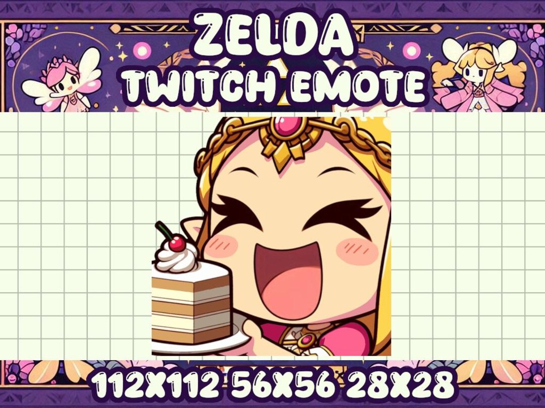 Princess Zelda Cake Emote | Kawaii Hyrule Icon for Twitch and Discord ...