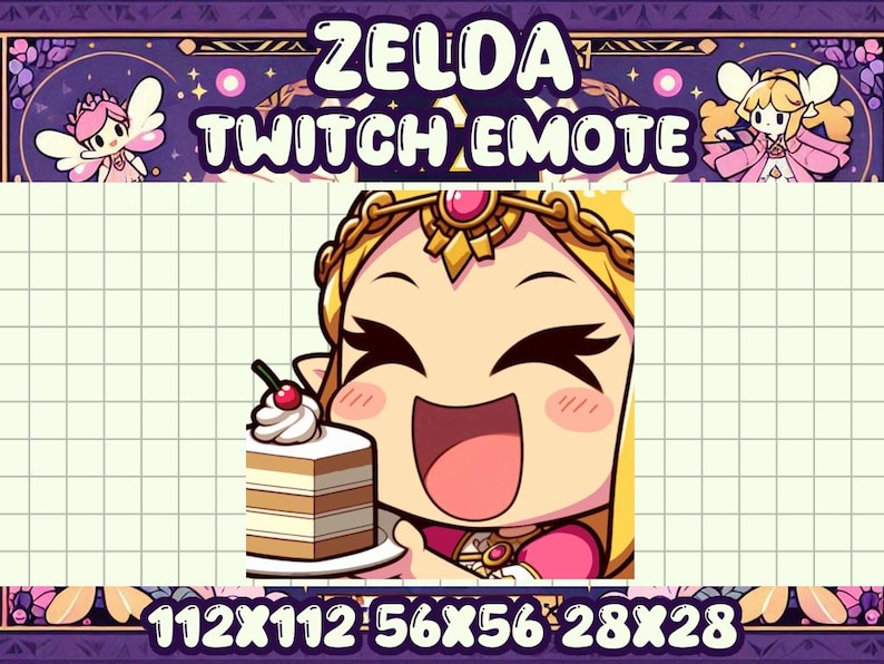 Princess Zelda Cake Emote Legend of Zelda Twitch Discord Icon Kawaii ...