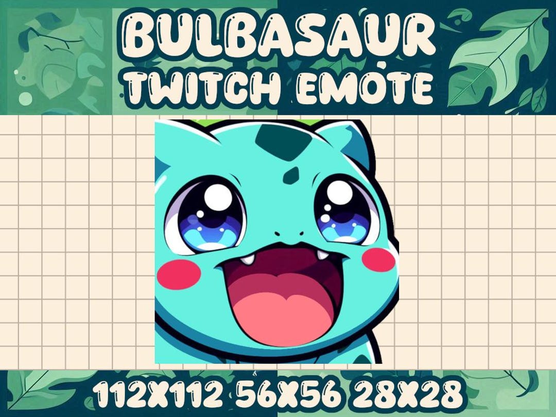 Bulbasaur POG Emote for Gamer Chat Fun on Twitch Discord - Etsy