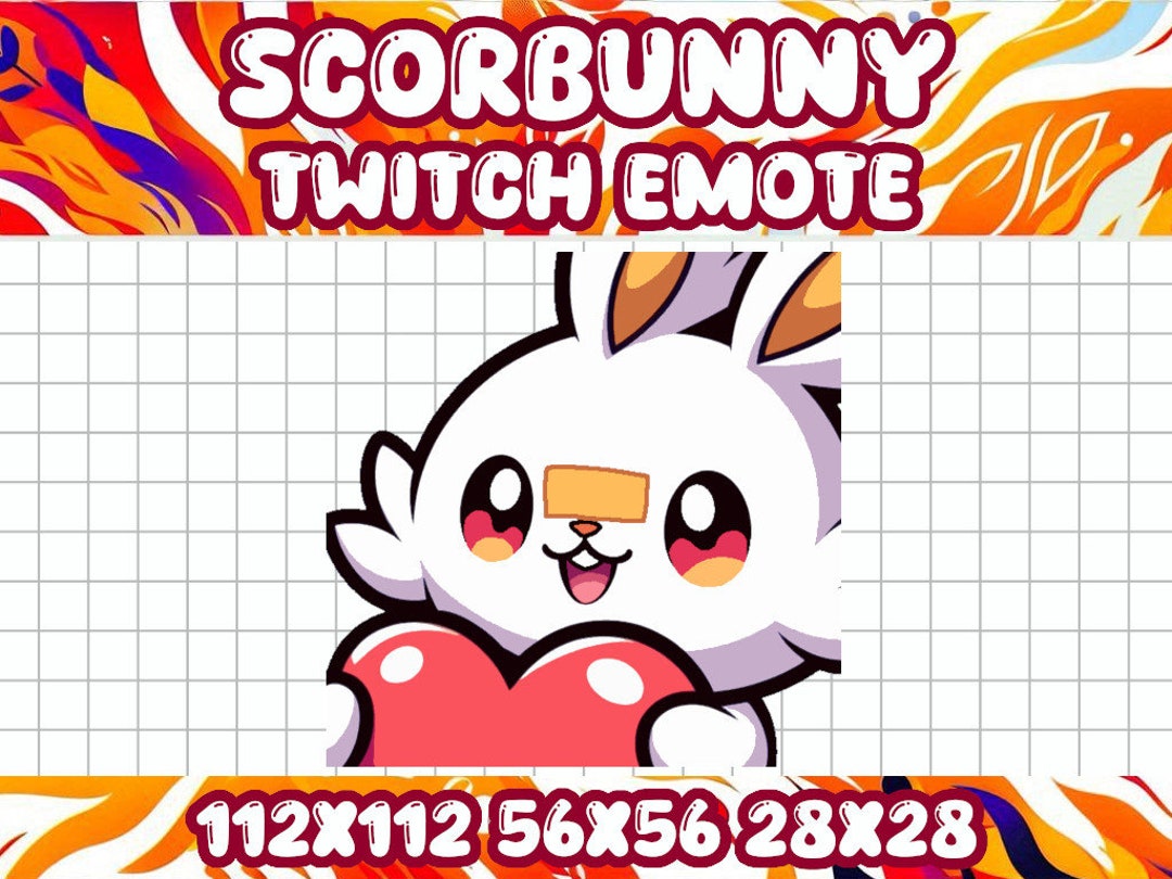 Scorbunny Heart Emote Kawaii Pokémon Love Icon for Twitch & Discord - Etsy