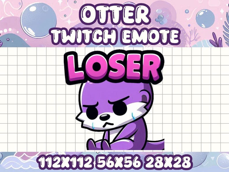 Purple Otter Loser Emote Icon for Twitch and Discord - Etsy
