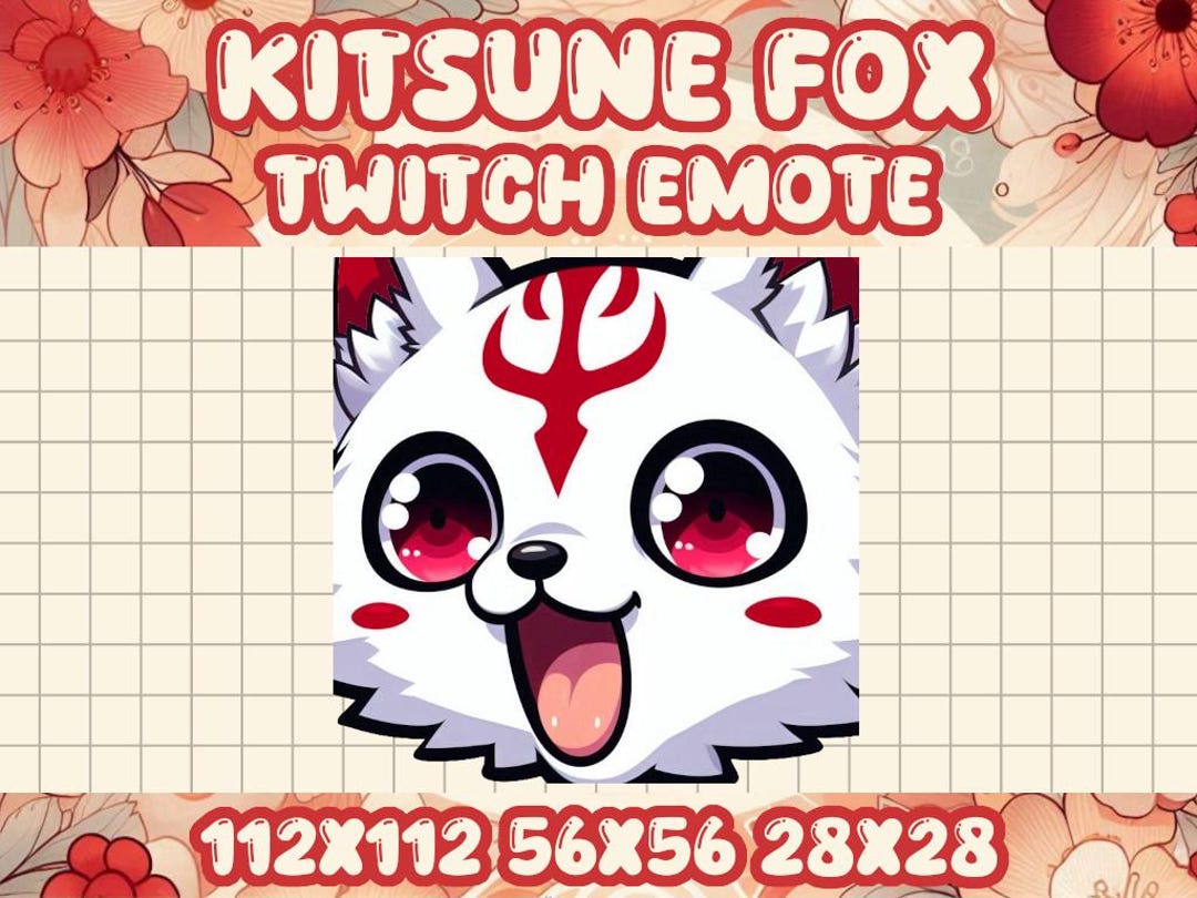 Kitsune Fox POG Emote | Cute Kawaii Chibi Icon for Twitch and Discord ...
