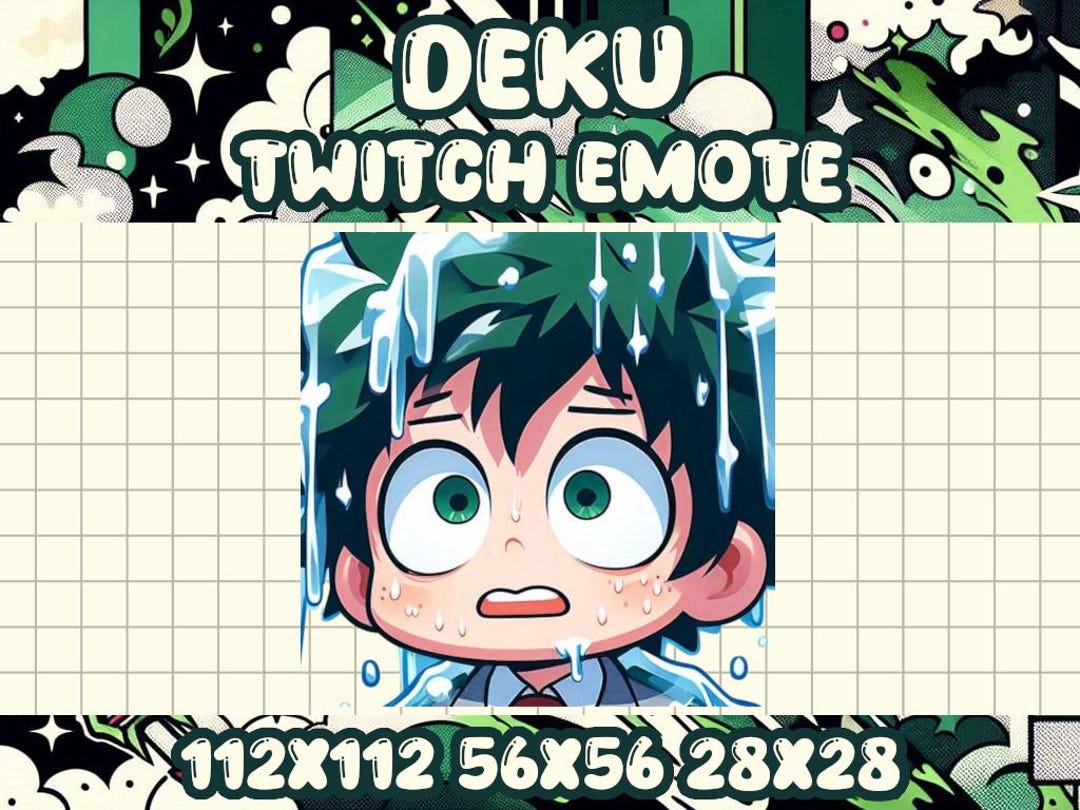 Deku Frozen Emote My Hero Academia Kawaii Anime Icon Chibi Gamer Twitch ...