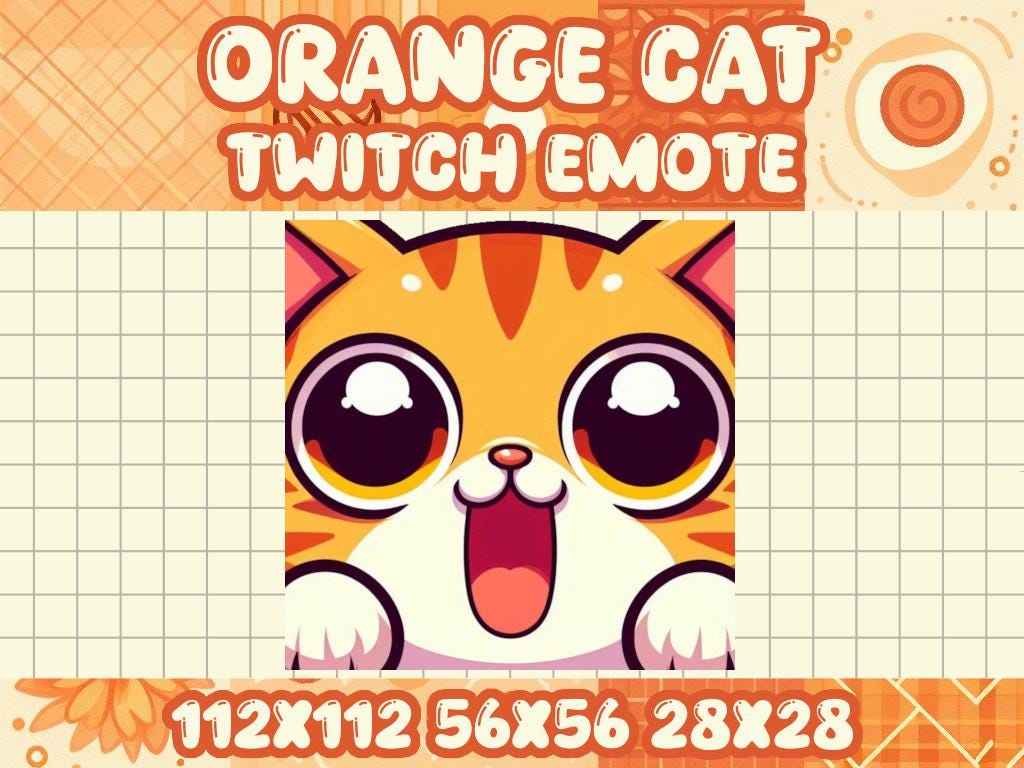 Orange Tabby Cat POG Emote for Twitch, Discord & Gamer Livestreams - Etsy
