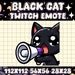 Black Cat Yell Emote | Kawaii Chibi Icon for Twitch and Discord ...