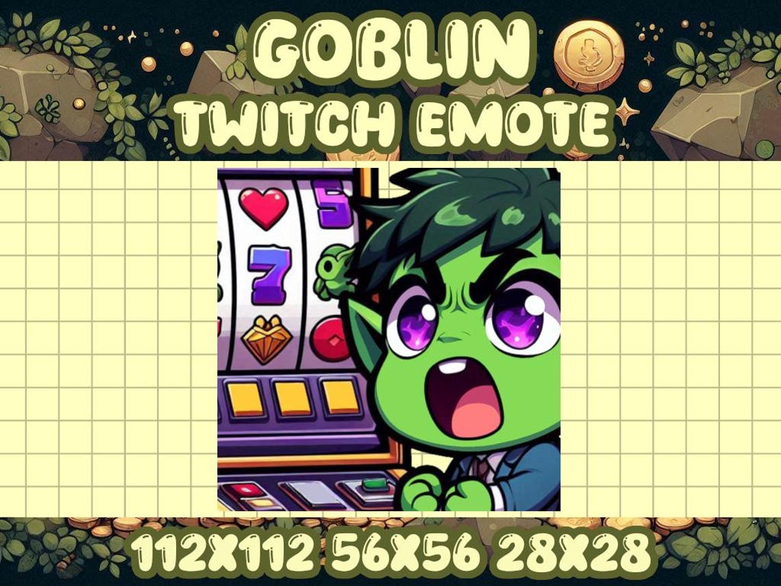 Goblin Gamble Emote for Twitch and Discord | Kawaii Chibi Gamer Icon ...