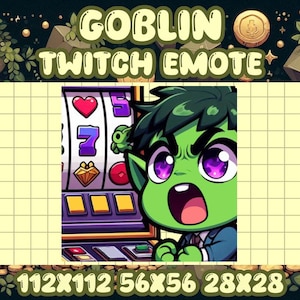 Goblin Gamble Emote for Twitch and Discord | Kawaii Chibi Gamer Icon ...