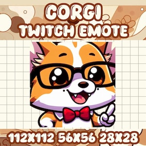 Corgi Nerd Emote | Kawaii Gamer Icon for Twitch and Discord - Etsy