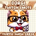 Corgi Nerd Emote | Kawaii Gamer Icon for Twitch and Discord - Etsy