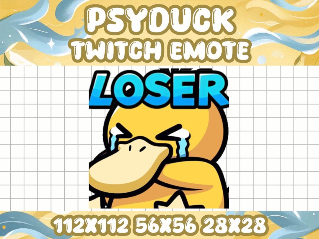 Psyduck Loser Emote for Kawaii Gamer Chats and Stream Icons - Etsy