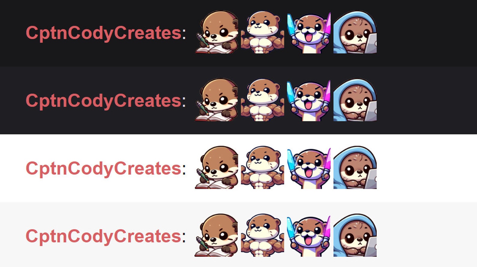 Kawaii Otter Emote Pack: Twitch & Discord Icons (digital Download) - Etsy
