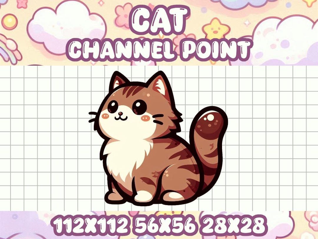 Cat Channel Point Icon | Kawaii Feline Badge for Twitch and Discord - Etsy