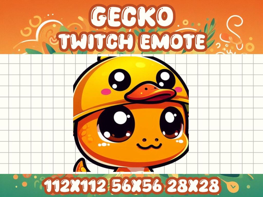 Orange Gecko Duck Hat Emote for Twitch & Discord - Etsy