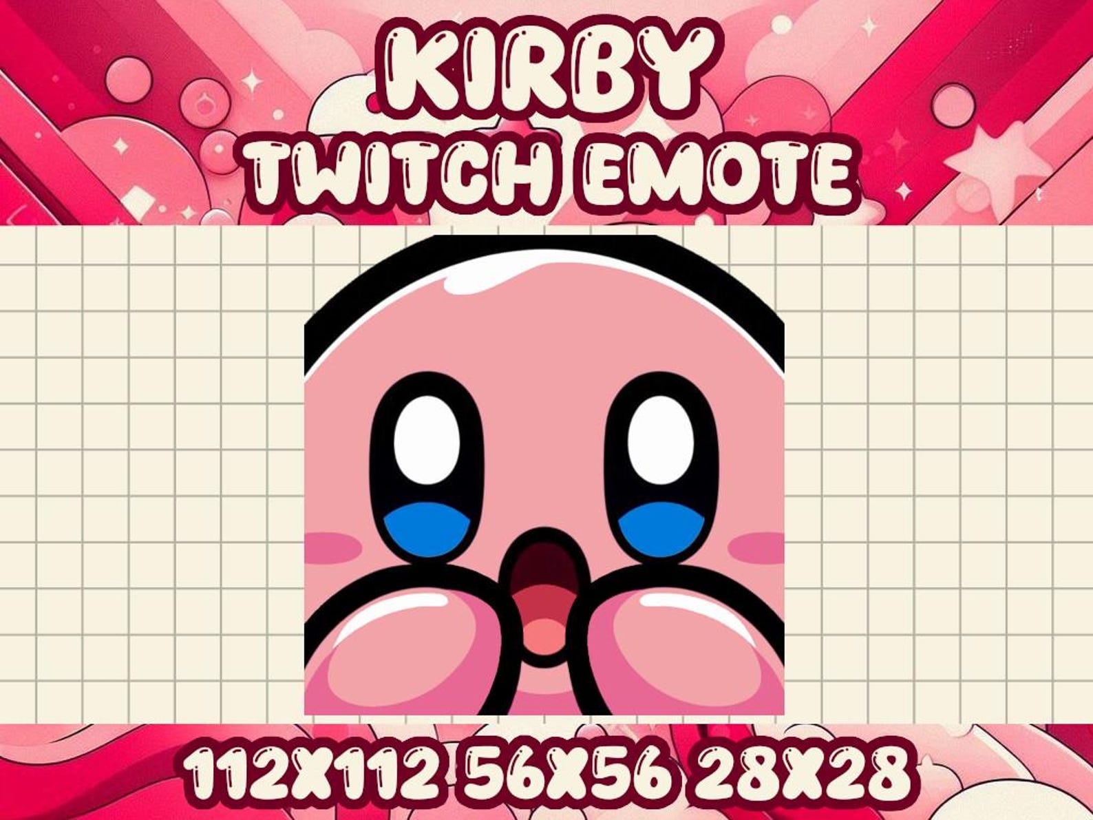 Kirby Gasp Emote Cute Kawaii Chibi Icon for Twitch and Discord - Etsy
