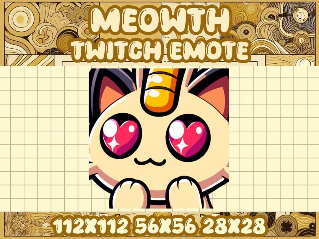 Meowth Love Emote for Pokémon Streaming & Chat Platforms - Etsy