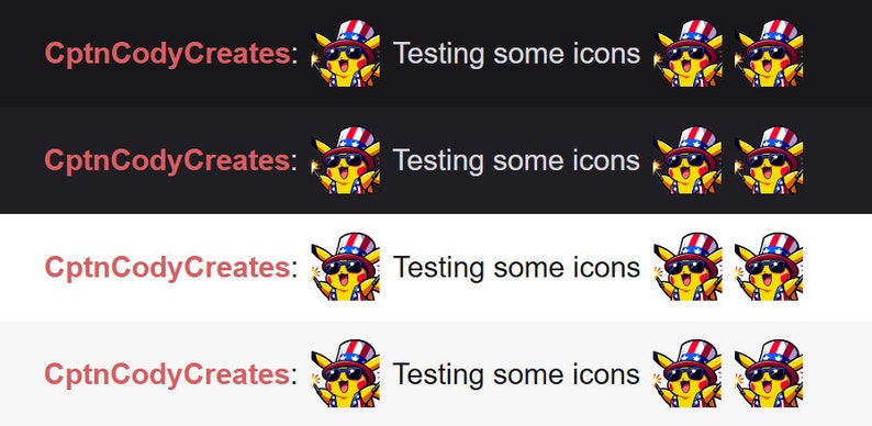 Pikachu 4th of July Emote Pokémon Twitch Discord Icon Kawaii Chibi ...