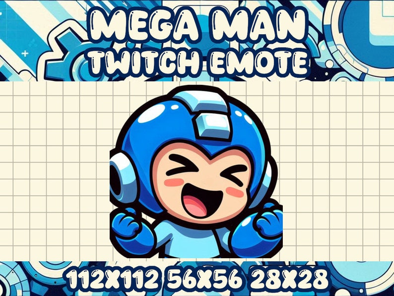 Mega Man Laugh Emote Capcom Twitch & Discord Icons Kawaii Chibi Gamer ...