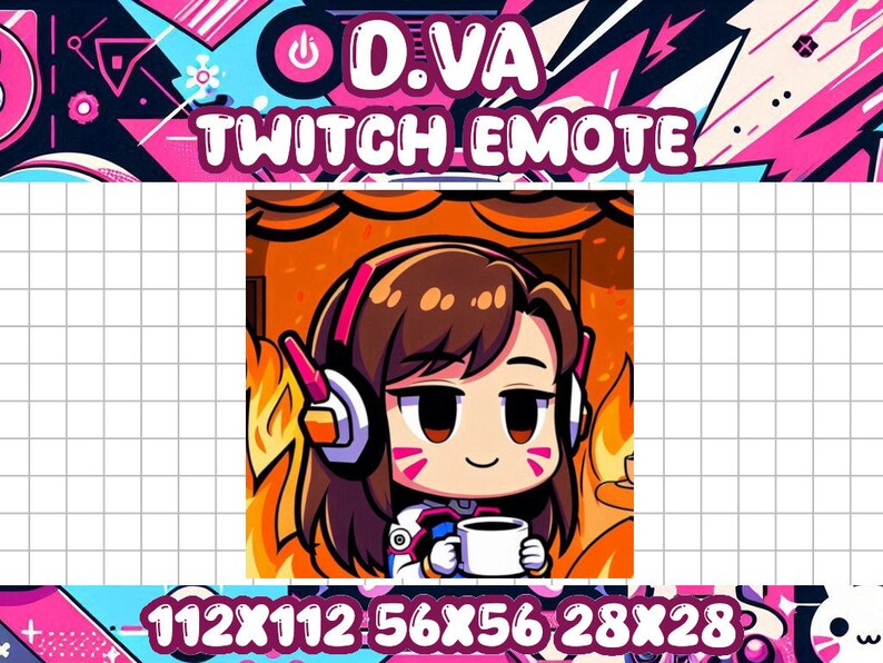 D.va This is Fine Emote Cute Kawaii Overwatch Icon Adorable Gamer ...