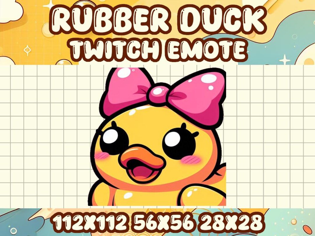 Rubber Duck Bow Emote | Cute Kawaii Chibi Icon for Twitch and Discord ...