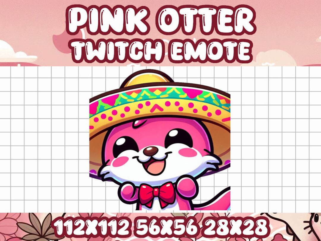 Pink Otter Mariachi Emote Cute Kawaii Animal Icon Adorable Gamer Emotes ...