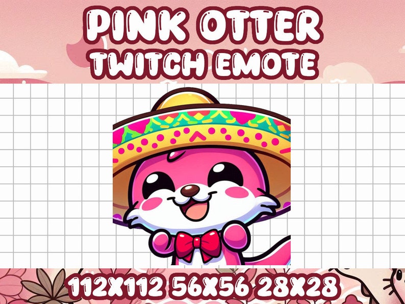 Pink Otter Mariachi Emote Cute Kawaii Animal Icon Adorable Gamer Emotes ...