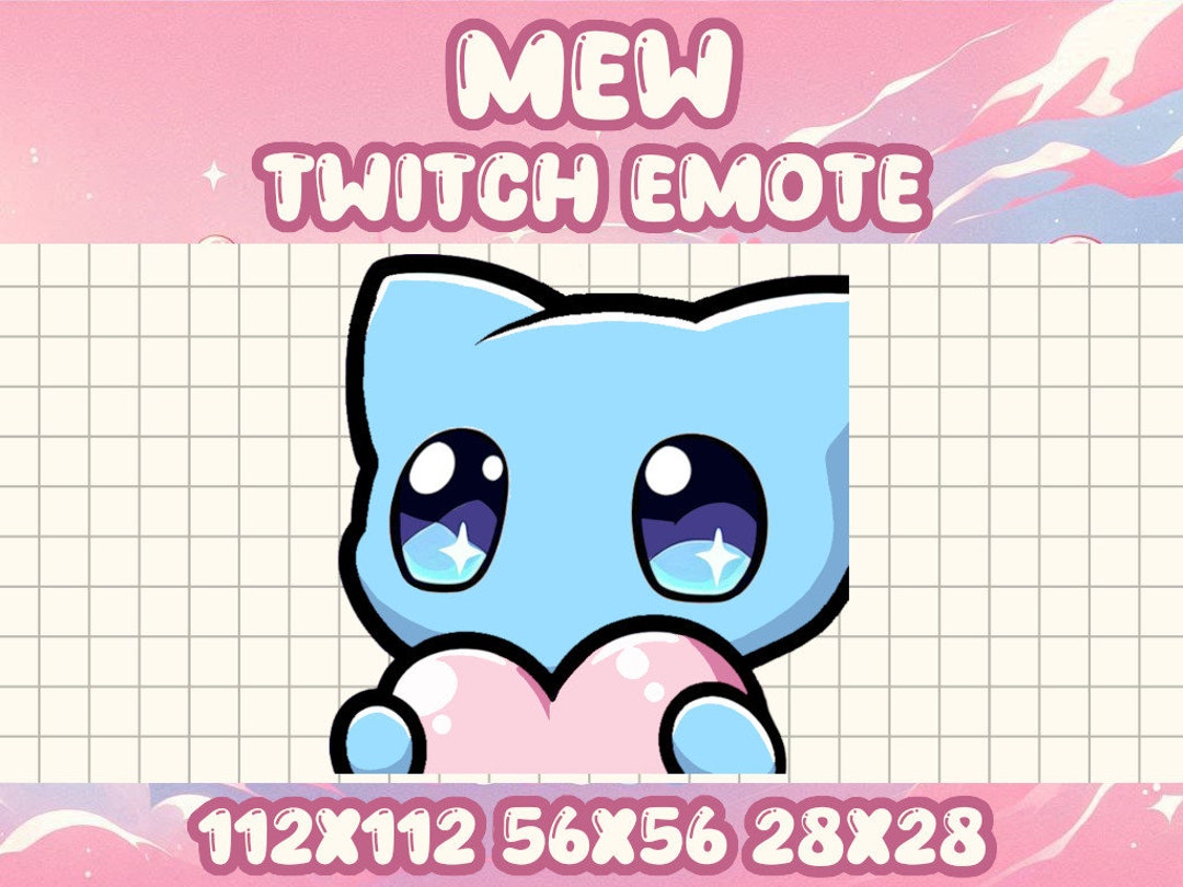 Shiny Mew Heart Emote Kawaii Pokémon Icon for Twitch and Discord - Etsy