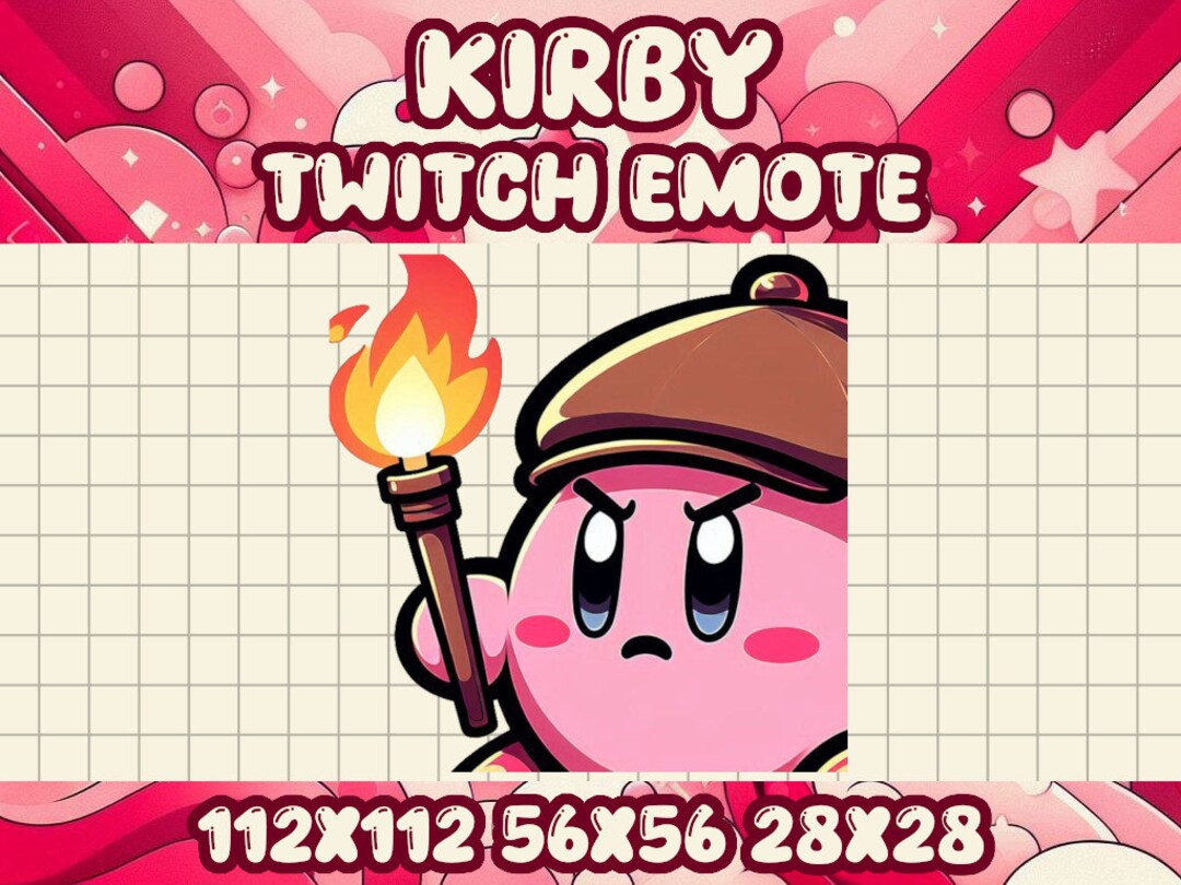 Kirby Riot Emote Cute Kawaii Super Smash Bros Icon Adorable Gamer Emote ...