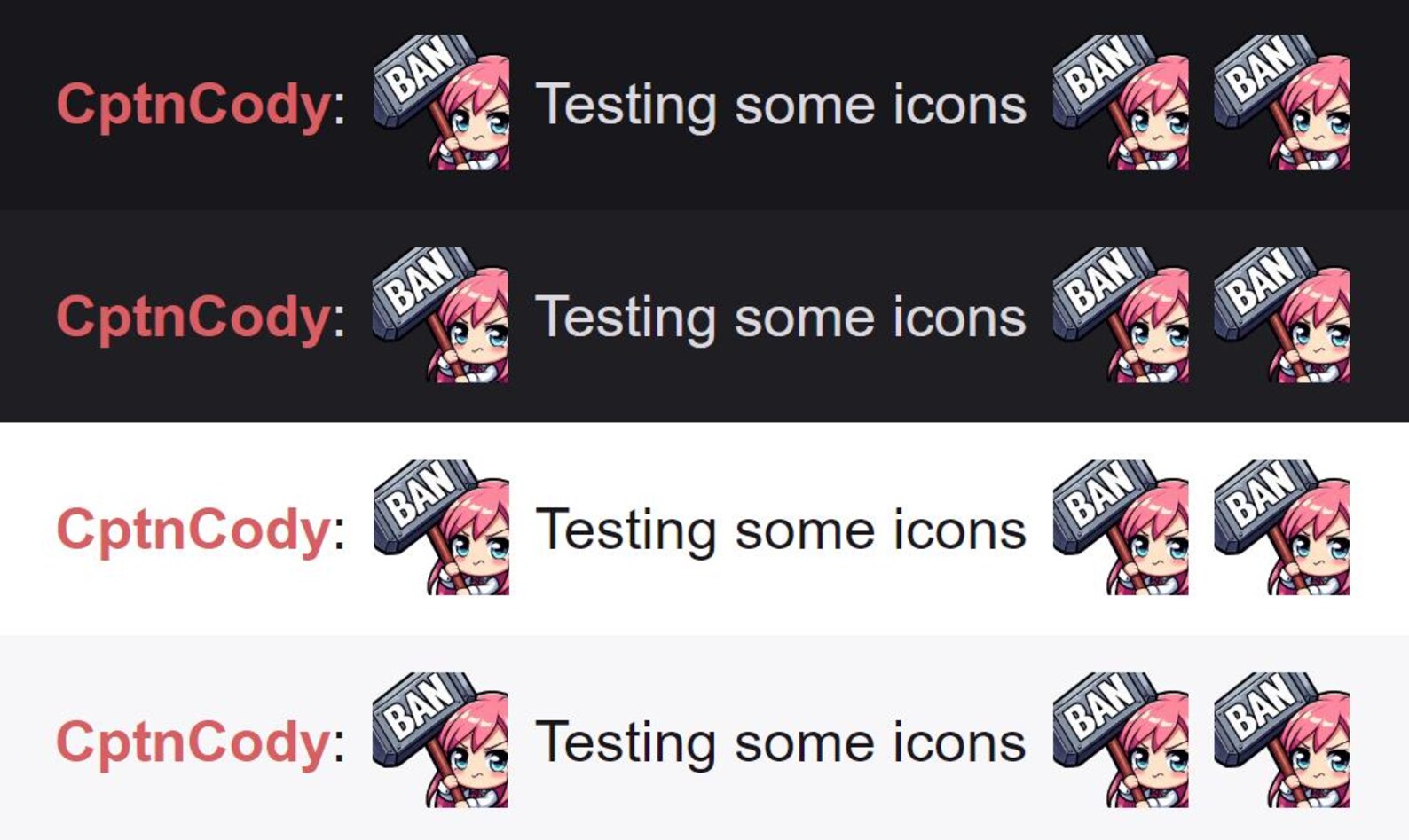 Pink Hair Girl Ban Hammer Emote | Cute Kawaii Chibi Moderator Icon for ...