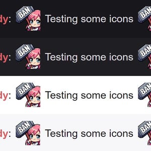 Pink Hair Girl Ban Hammer Emote | Cute Kawaii Chibi Moderator Icon for ...