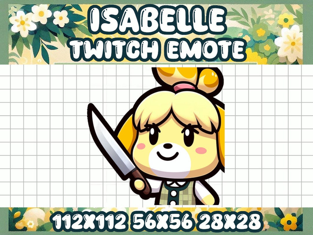 Isabelle Knife Emote Cute Kawaii Animal Crossing New Horizons Icons ...