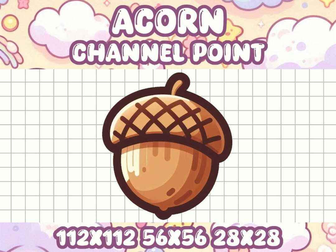 Acorn Channel Point Emote | Cute Kawaii Fall Icon for Twitch and ...