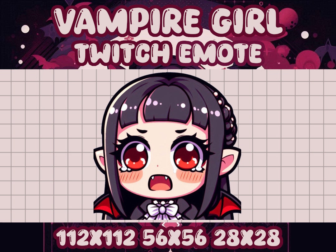 Vampire Girl Scared Emote for Twitch Discord - Etsy