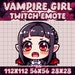 Vampire Girl Scared Emote for Twitch Discord - Etsy