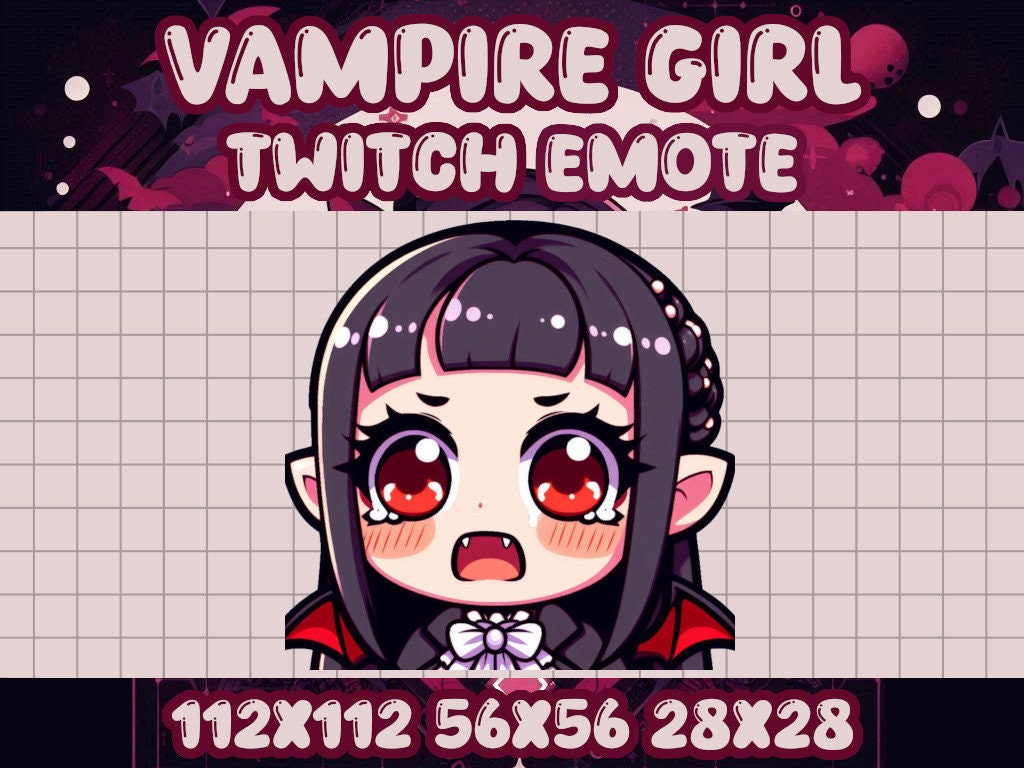 Vampire Girl Scared Emote for Twitch Discord - Etsy