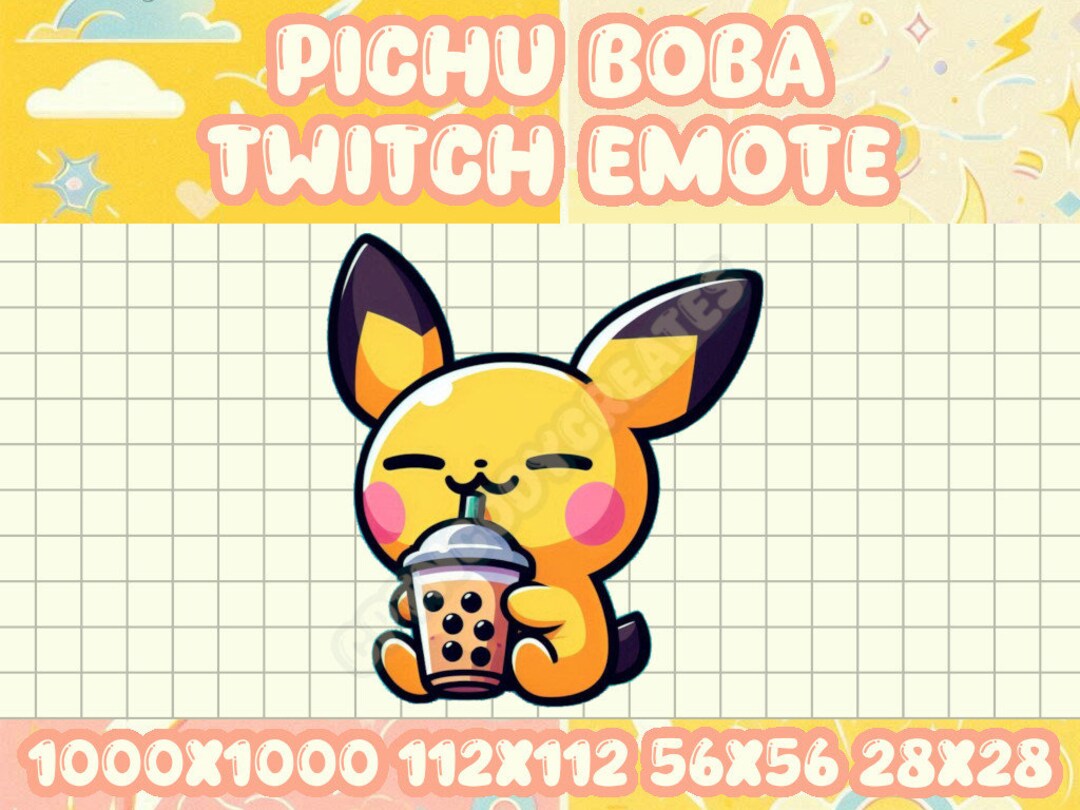 Pichu Boba Emote Pokémon Twitch & Discord Icons Cute Gamer Emotes for ...