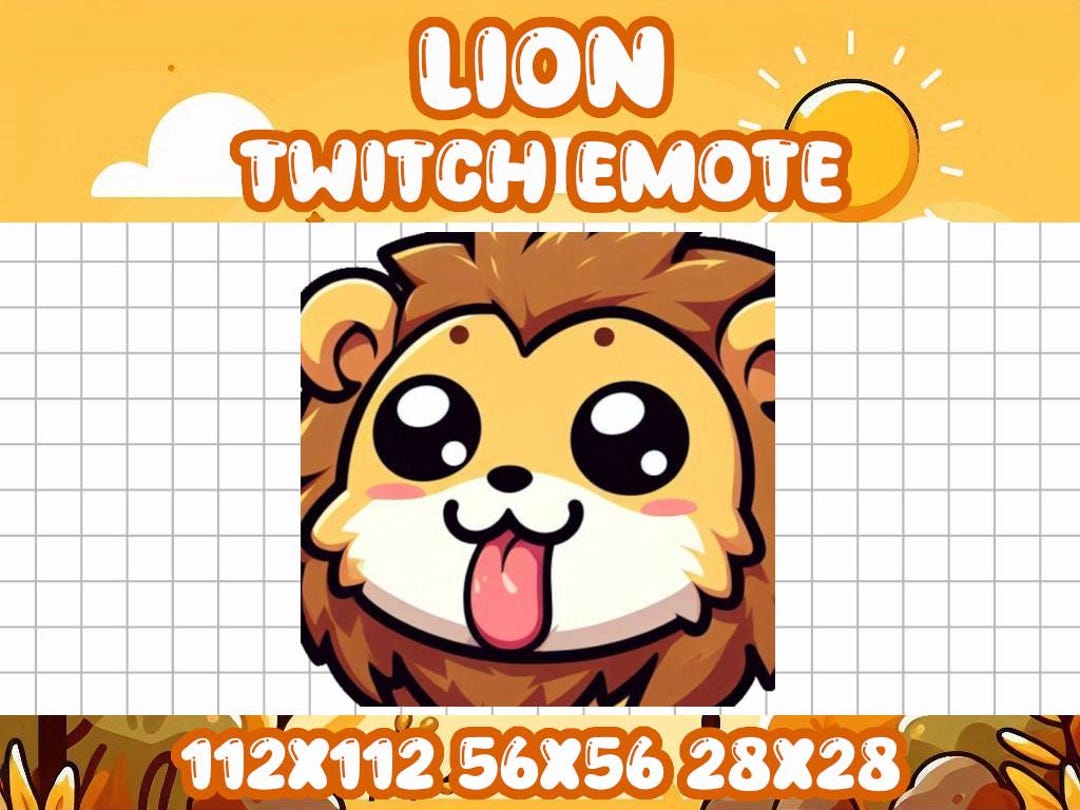 Lion Tongue Emote | Cute Twitch & Discord Icon | Kawaii Chibi Gamer ...