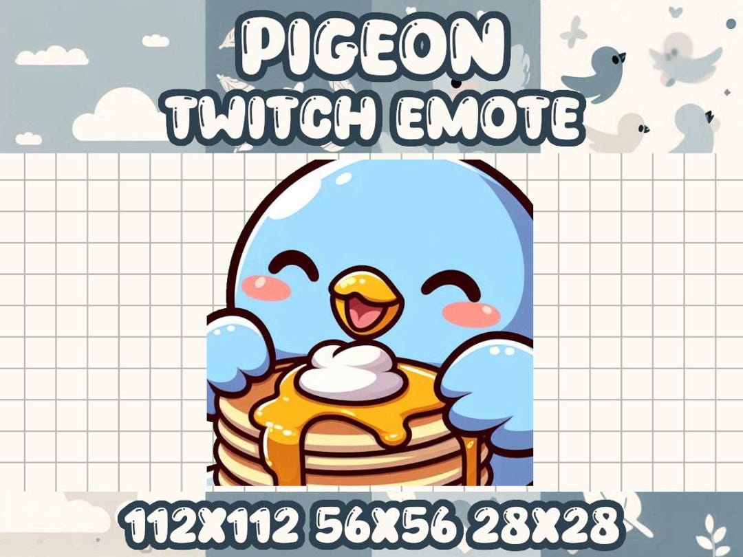 Pigeon Pancakes Emote | Kawaii Chibi Icon for Twitch and Discord - Etsy