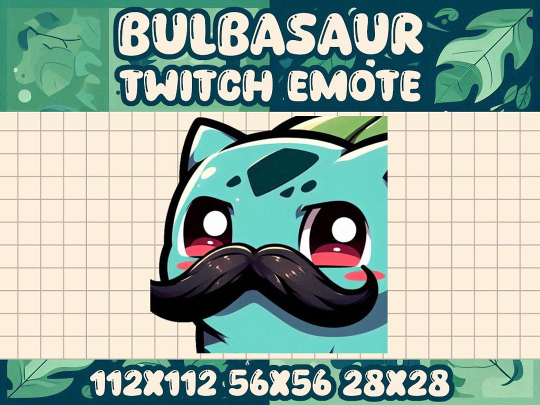 Bulbasaur Mustache Emote | Twitch & Discord Meme Icon - Etsy