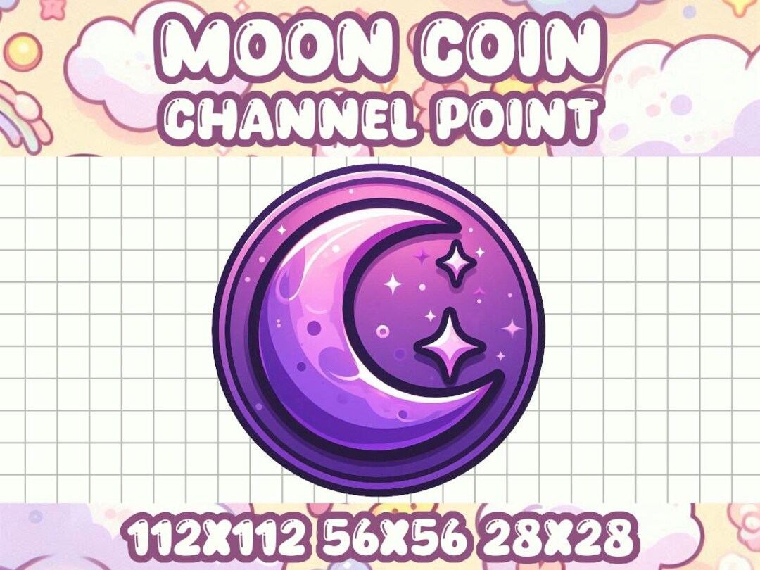 Purple Moon Coin Channel Point Icon for Twitch Streamers - Etsy