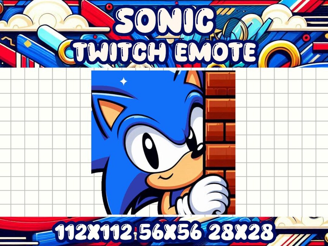 Sonic Lurk Emote | Cute Chibi Sneaky Icon for Twitch and Discord - Etsy