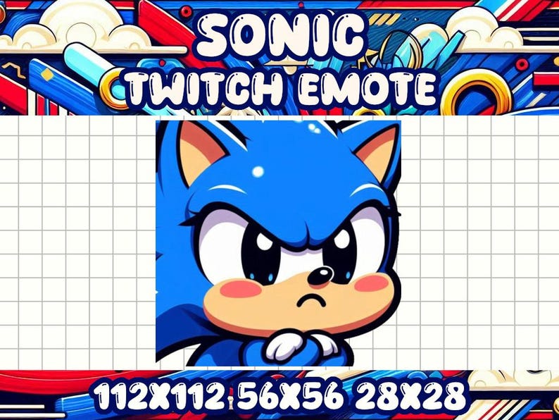 Sonic Angry Emote: Kawaii Chibi Gamer Icon (digital Download) - Etsy ...