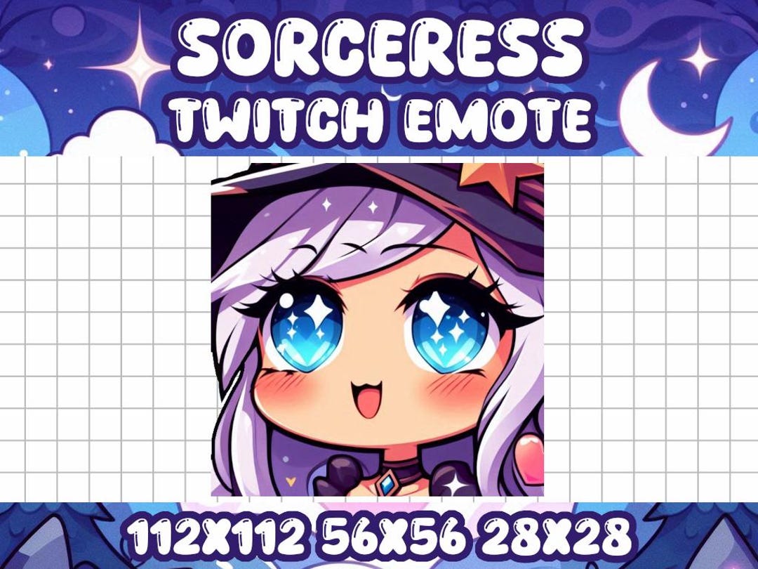 Sorceress Girl Simp Emote: Kawaii Chibi Twitch/discord Icon (digital ...