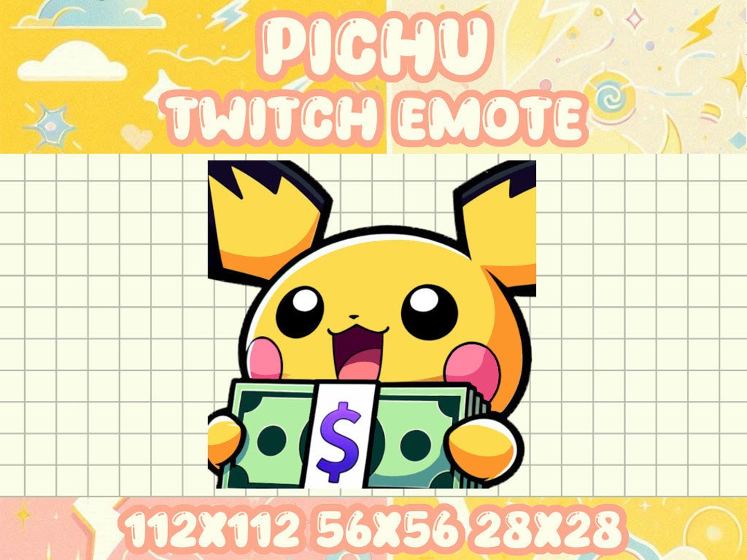 Pichu Money Emote Cute Kawaii Pokémon Twitch & Discord Icon Adorable ...
