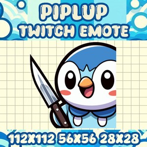 Piplup Knife Emote Cute Kawaii Gamer Weapon Fun Meme - Etsy