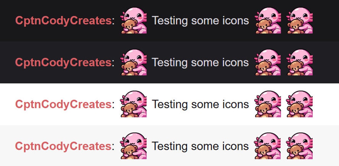 Pink Axolotl Teddy Bear Emote Cute Twitch & Discord Icons Kawaii Chibi ...
