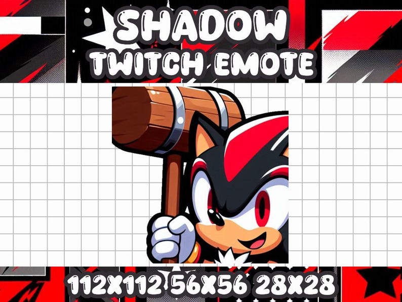 Shadow Bonk Emote | Funny Kawaii Sonic Chibi Icon for Twitch and ...