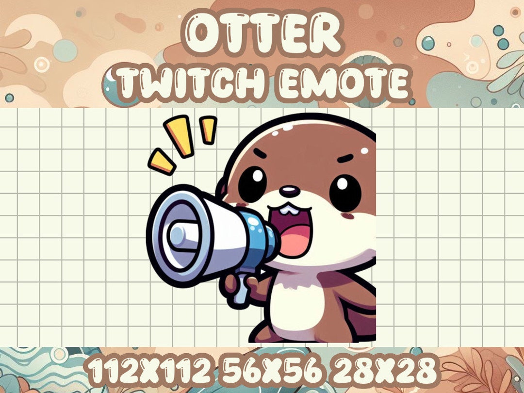 Brown Otter Yell Emote Kawaii Animal Icon Chibi Gamer Emotes for Twitch ...