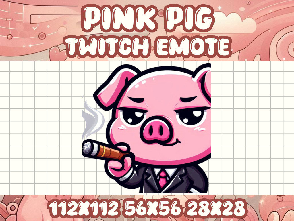 Pink Pig Smoke Emote Icon for Twitch & Discord Livestreams - Etsy