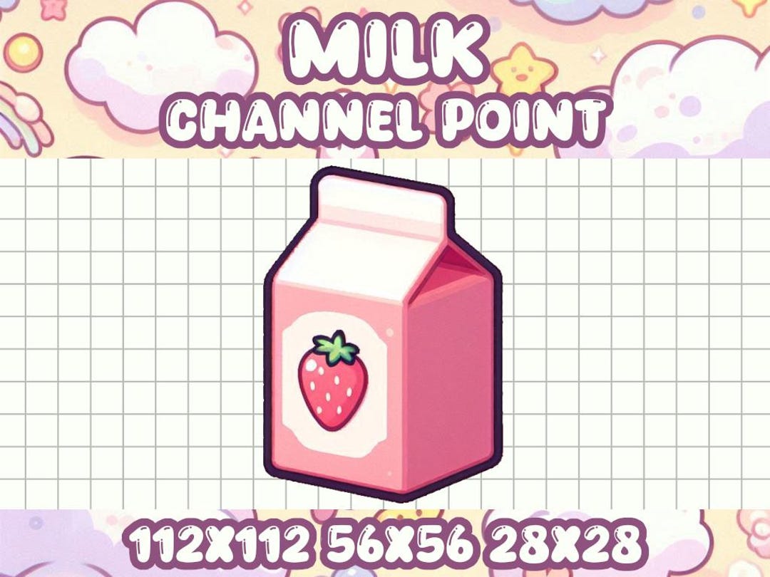 Strawberry Milk Channel Point Icon for Twitch Streamers - Etsy